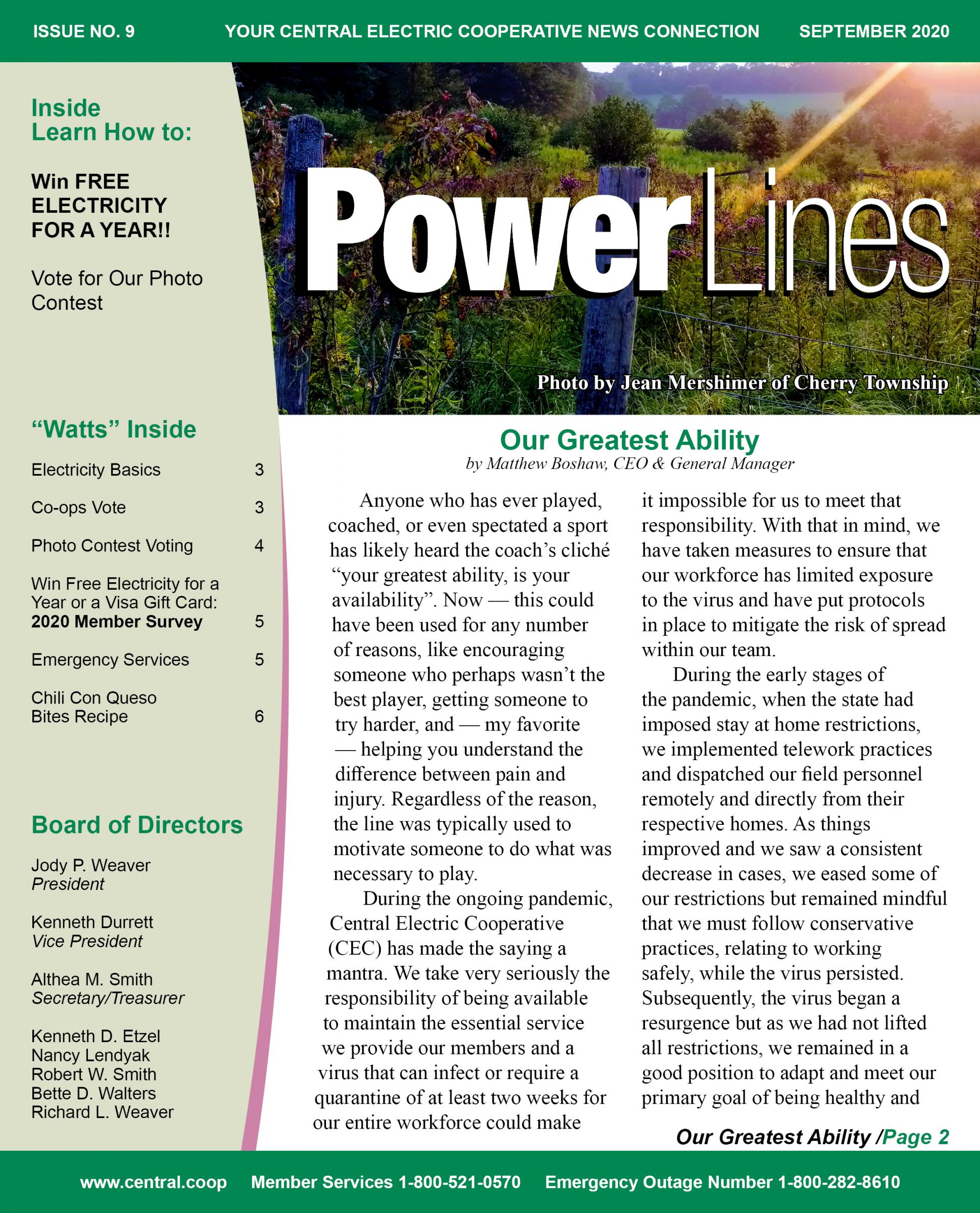 Archive PowerLines | Central Electric Cooperative